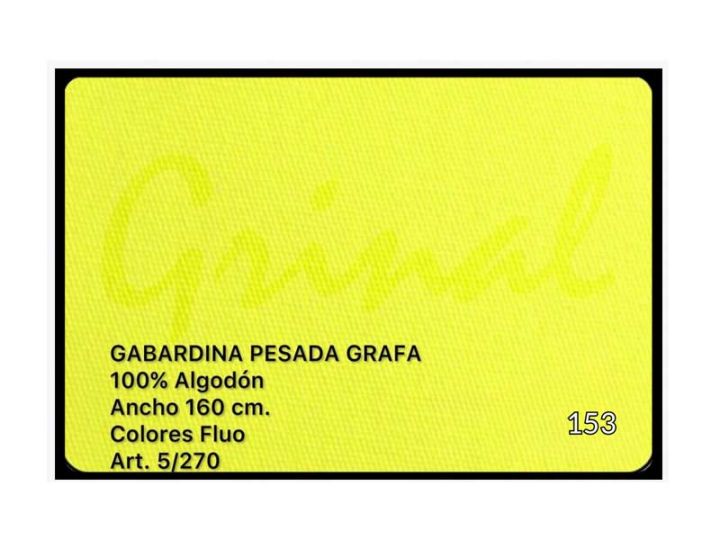 5/270 – Gabardina Pesada Grafa Fluo Base 100% Algodon 1,60 De Ancho X 1 ...